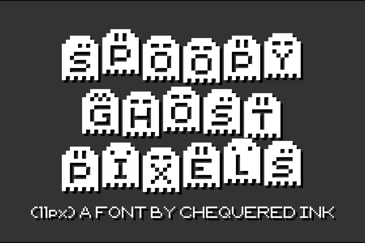 Spoopy Ghost Pixels Font / Symbols - FontPlanet
